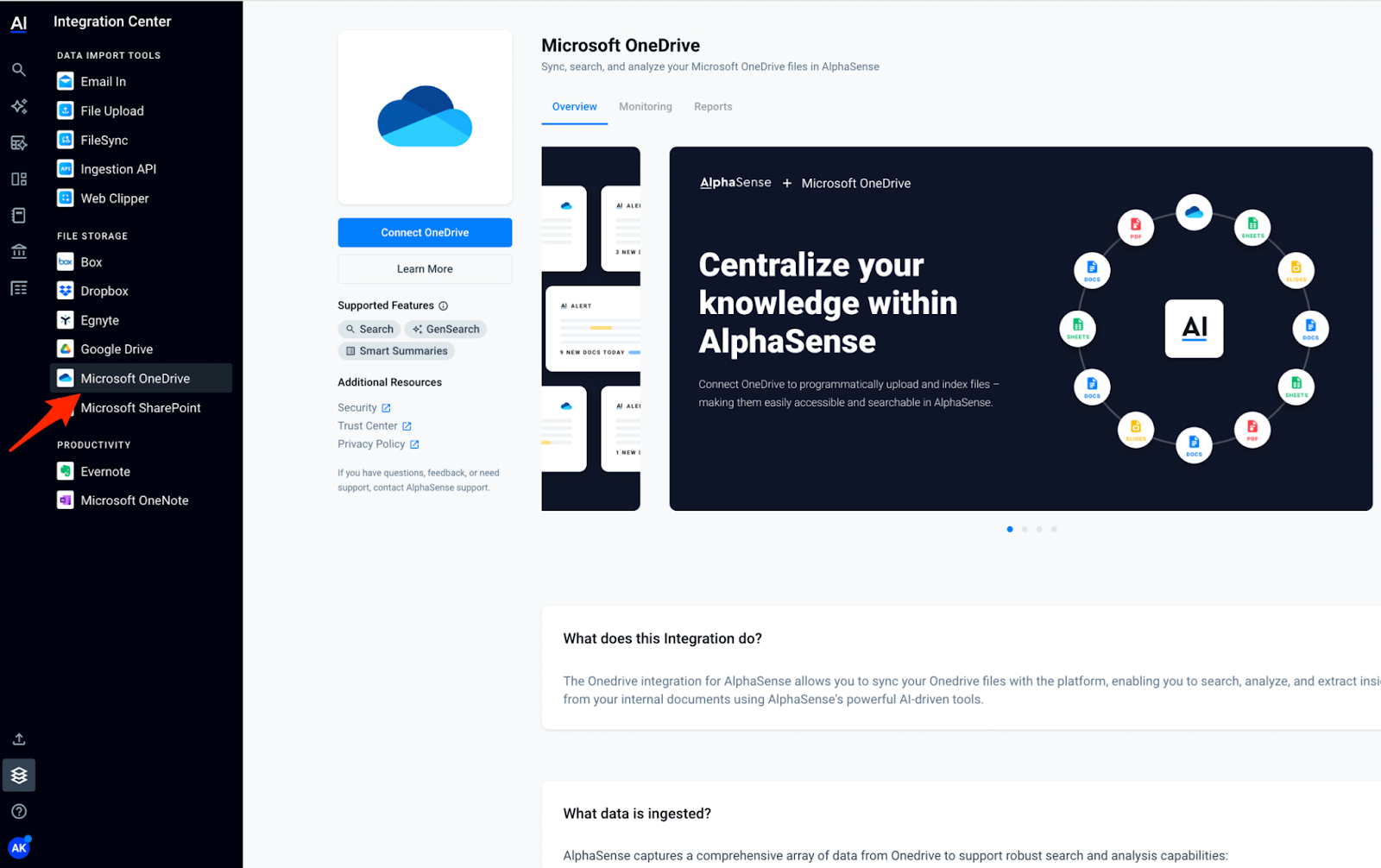 OneDrive & AlphaSense – Help Center