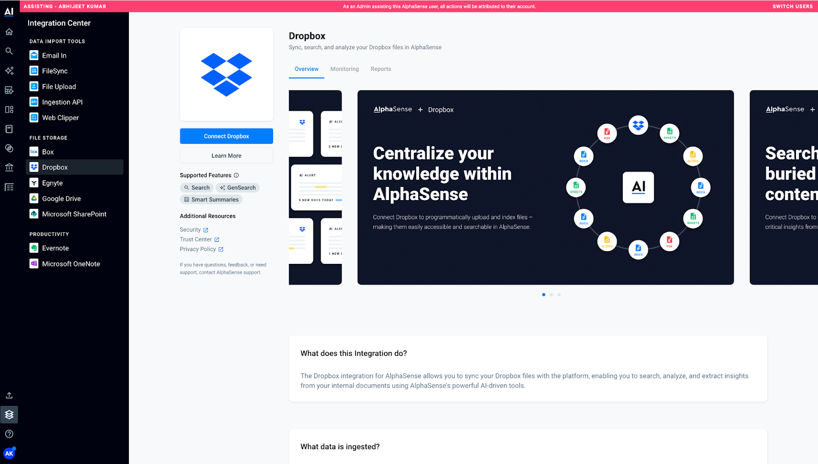 Dropbox & AlphaSense – Help Center