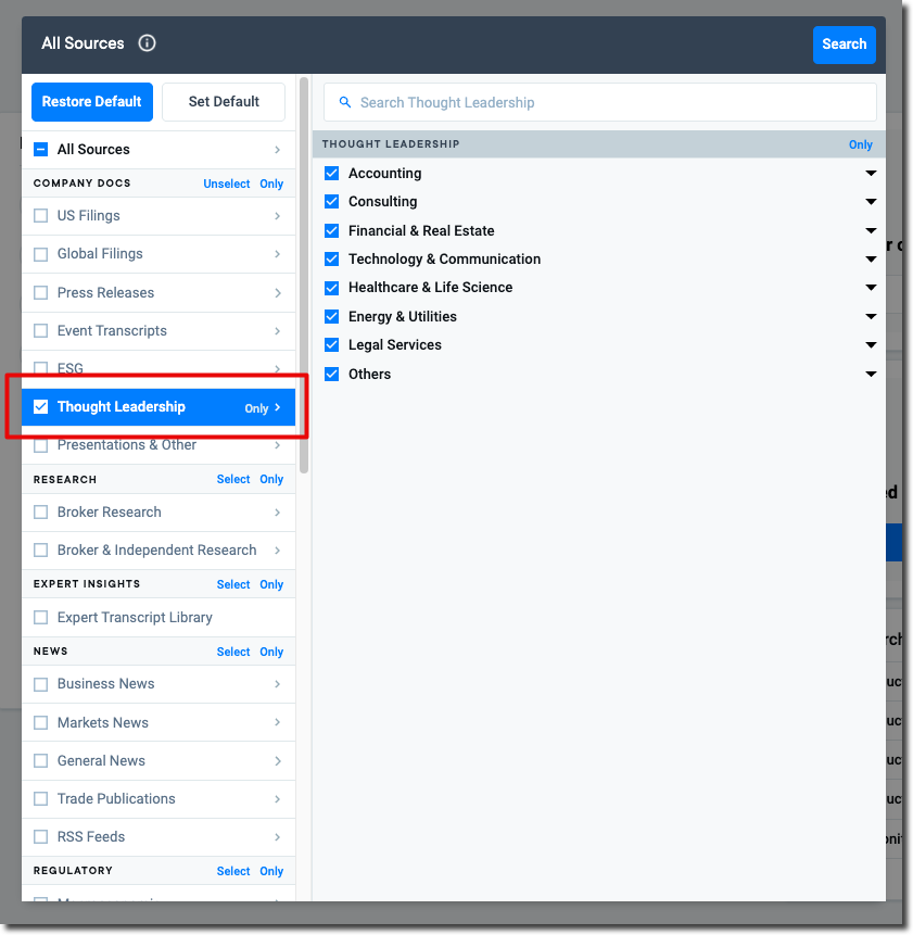 Thought Leadership Publications Content Overview – Help Center